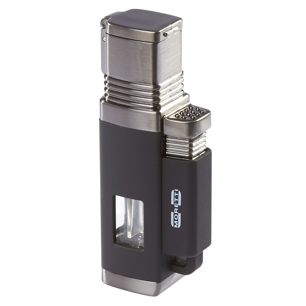 Moretti Churchill Quad-Flame Lighter - Black - CigarBid